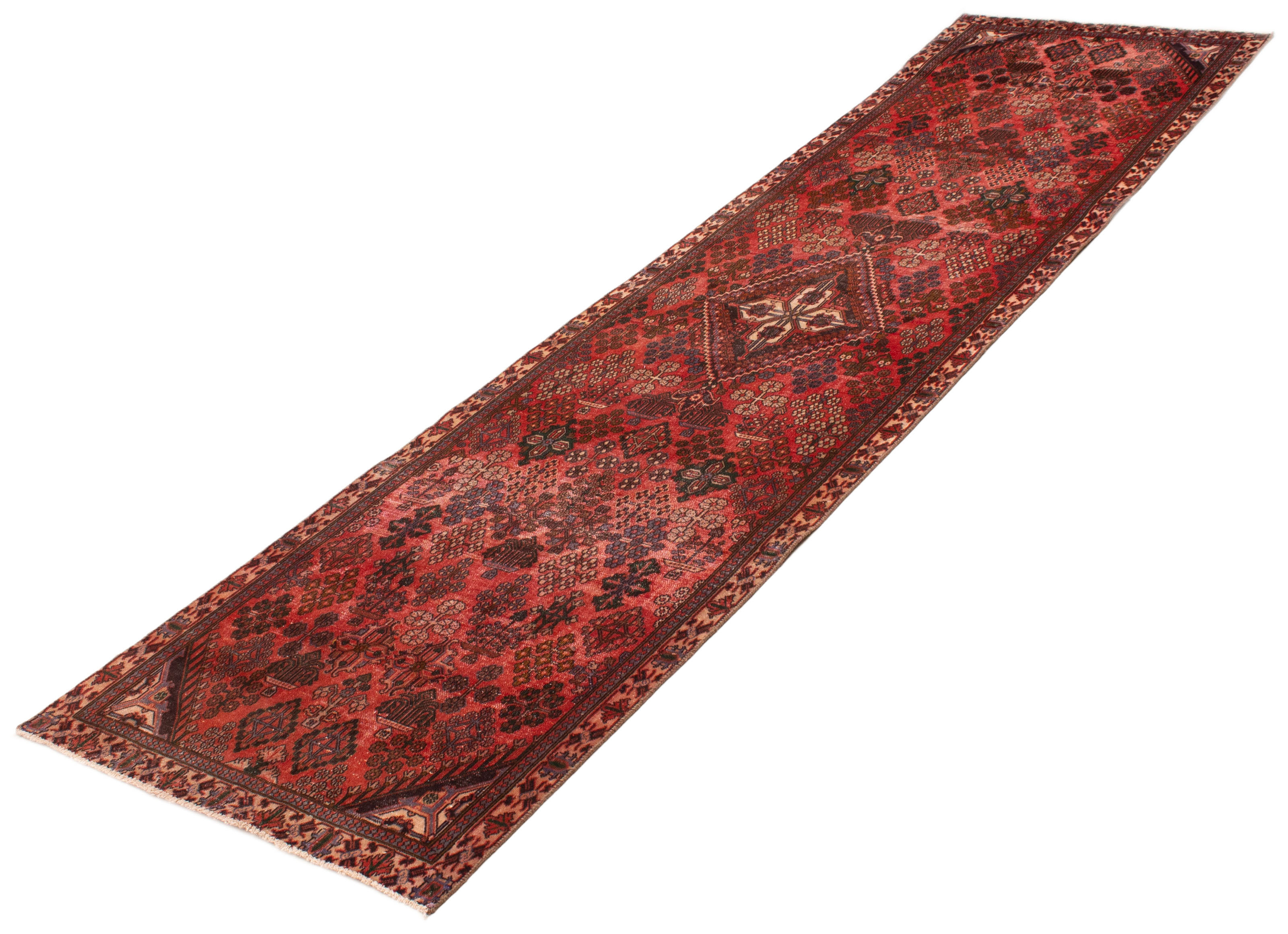 Isabelline Aubreah One-of-a-Kind Runner 3'7" X 13'7" 1990s Runner Wool ...