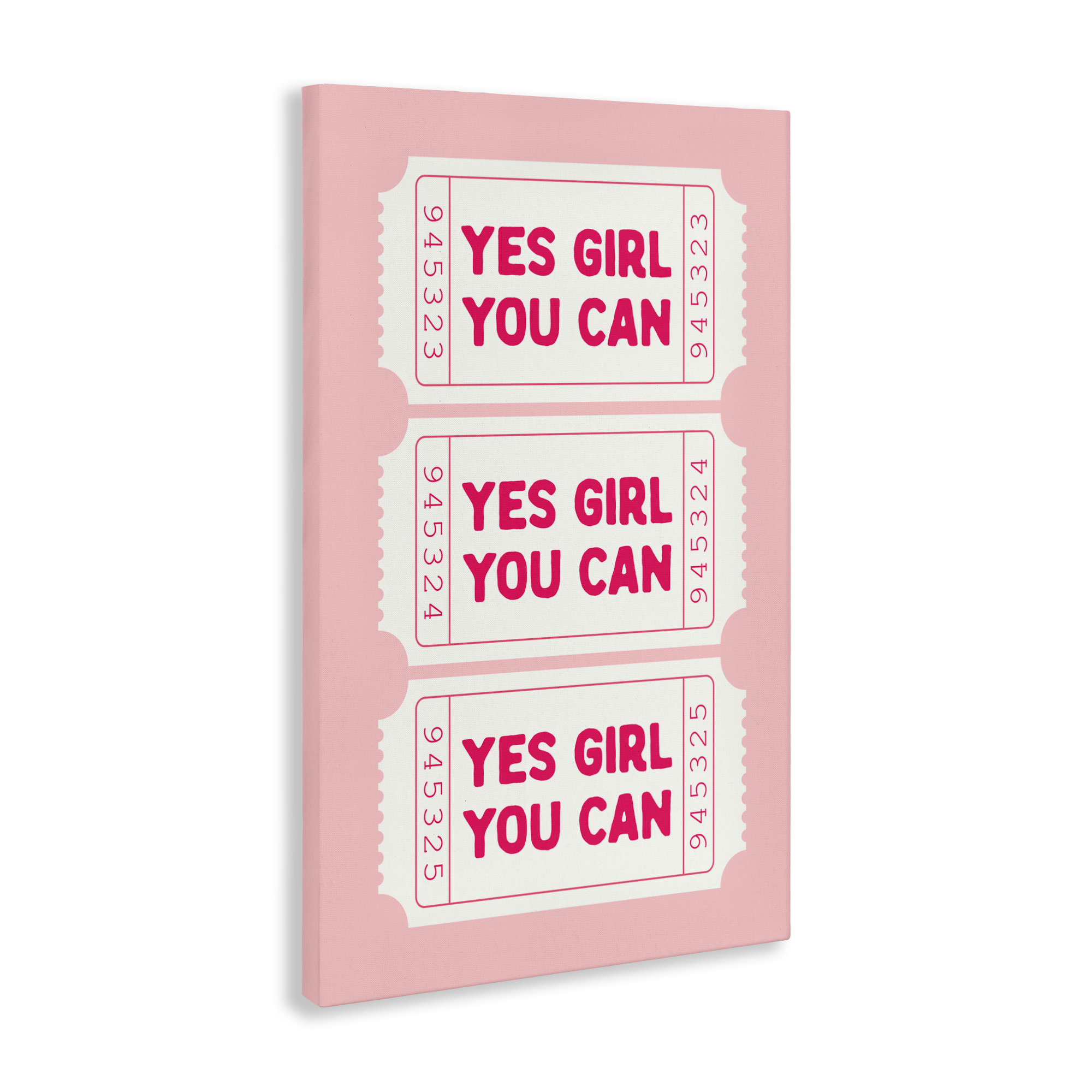 Hokku Designs Yes Girl You Can on Pink Canvas, design by Lettered and ...