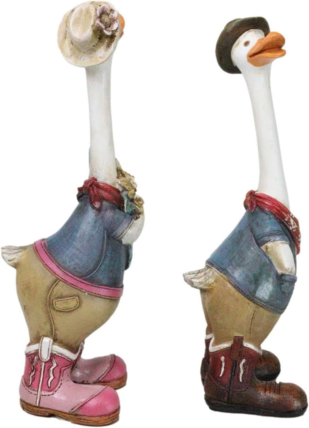 Trinx Set Of 2 Western Cowboy Cowgirl Ducks With Hats Scarves And Boots ...