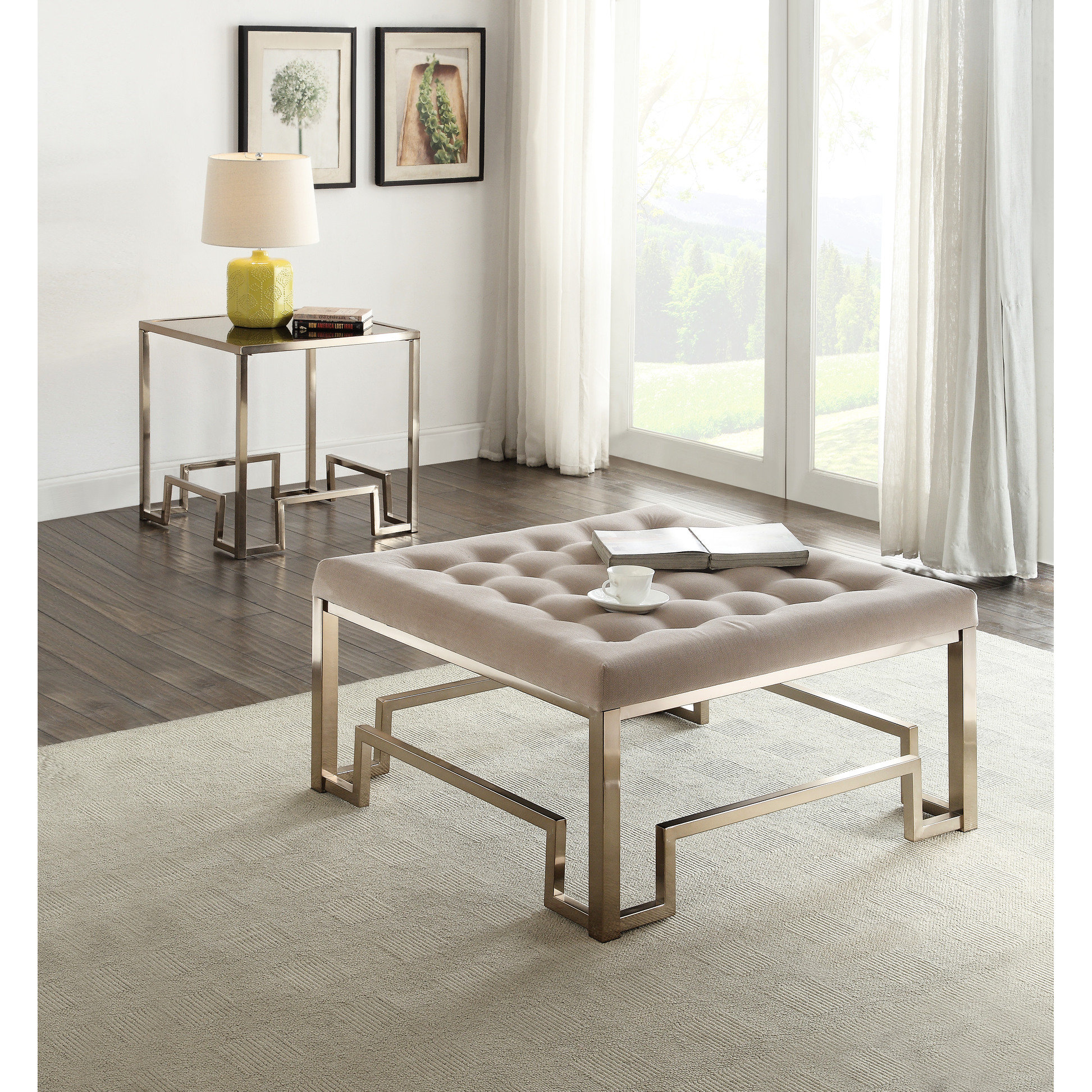 Brayden Studio® Chic Square In Beige And Champagne, Offers A ...