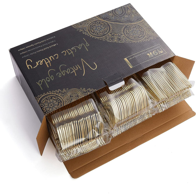 N9R Disposable Plastic Wedding Party Supplies Kit for 100 Guests | Wayfair