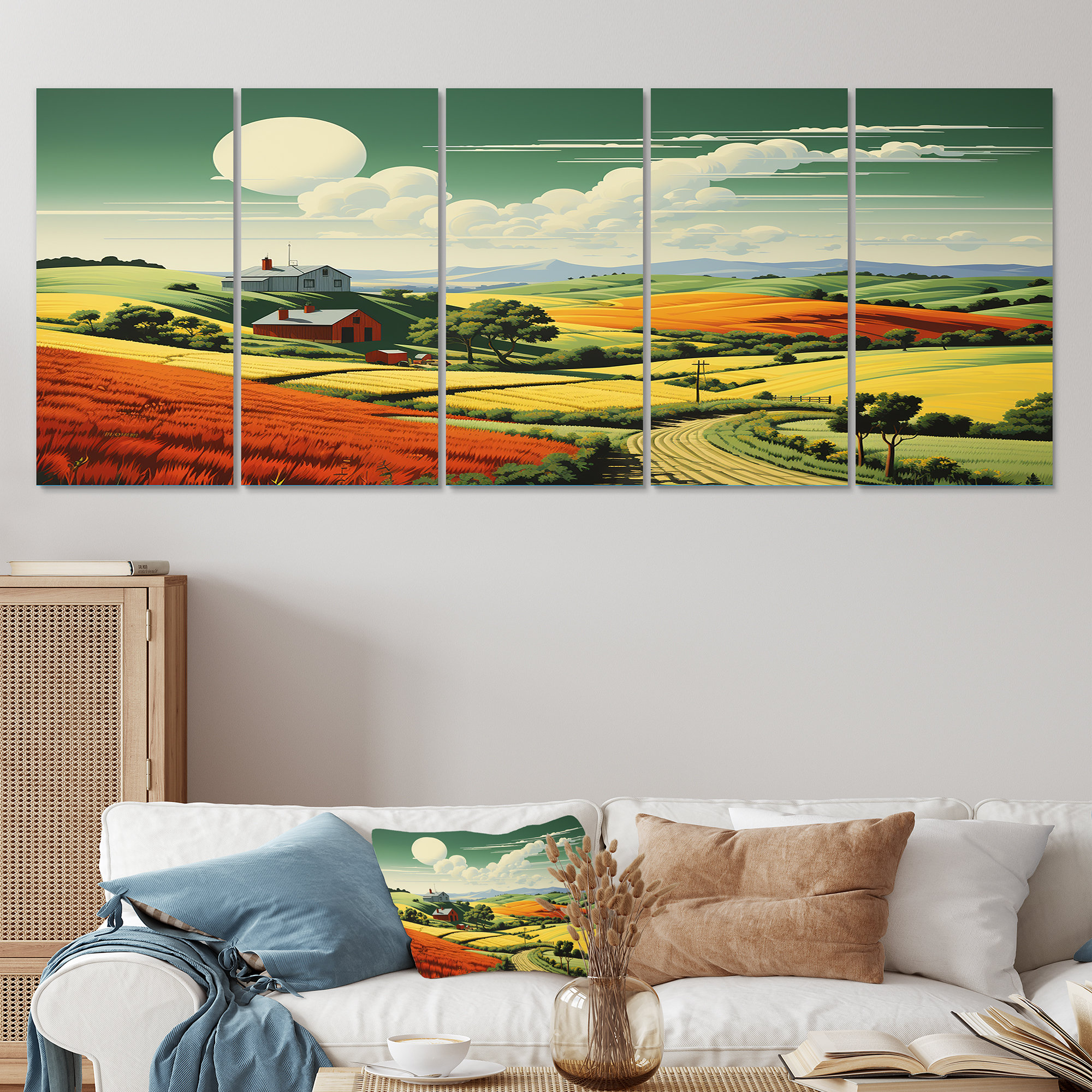 Ophelia & Co. " Minimalist Indiana Barns Countryside I 5 Piece Art " 5 ...