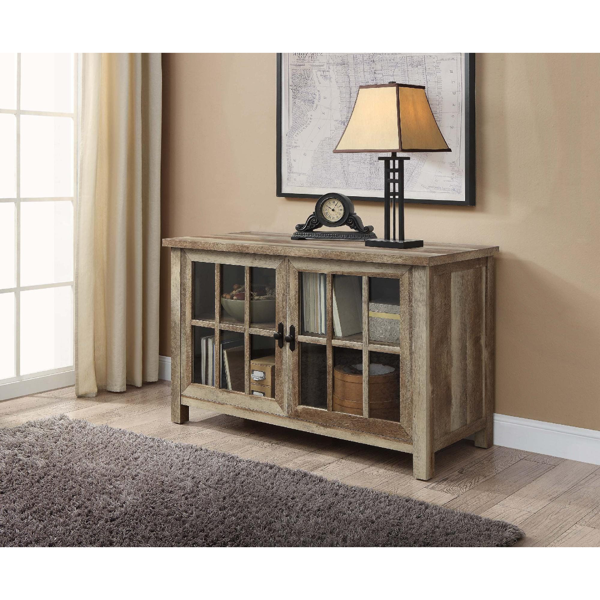 Millwood Pines Oxford Square TV Stand For Tvs Up To 55", Rustic Brown ...