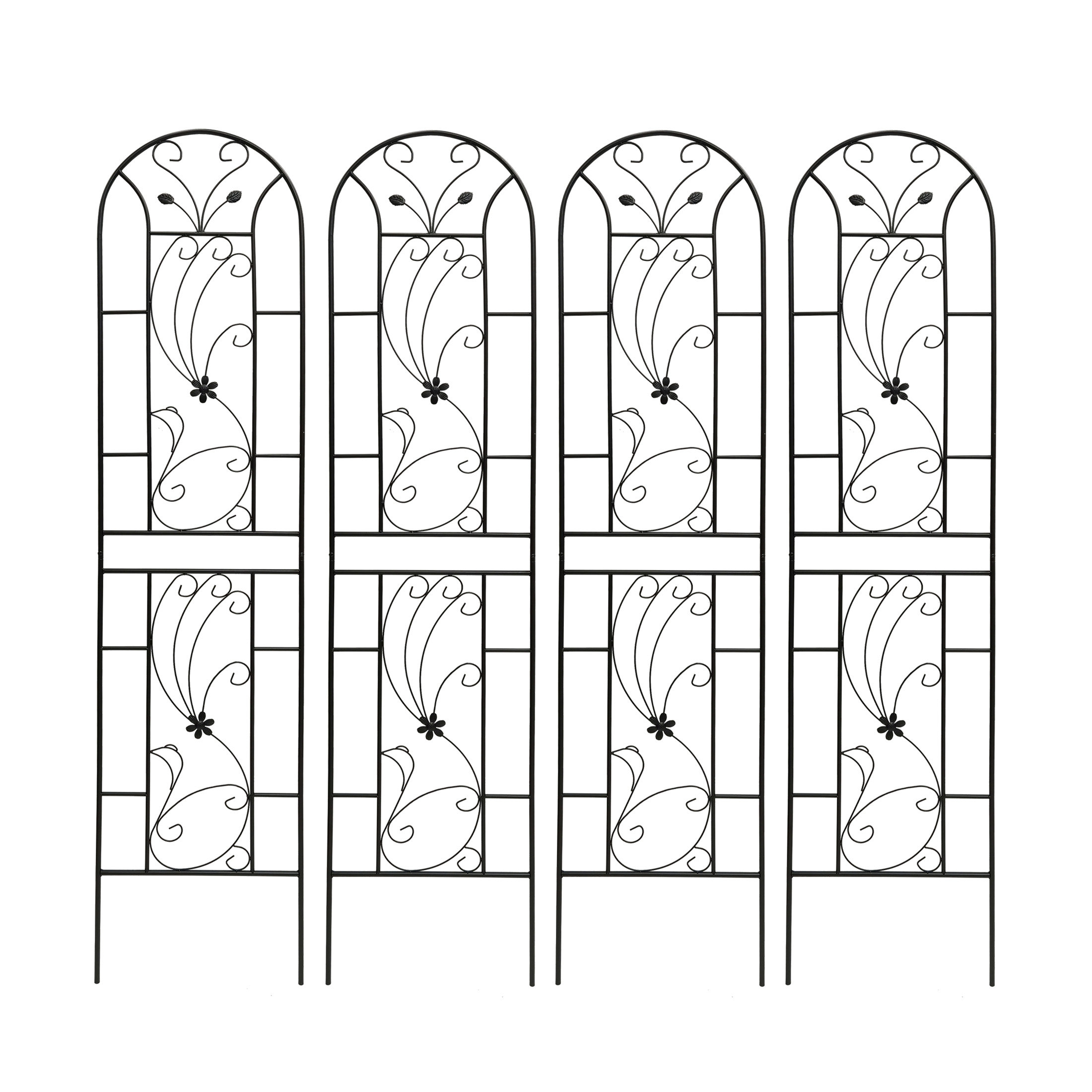 Astoria Grand 4 Pack Metal Garden Trellis Rustproof Trellis for ...