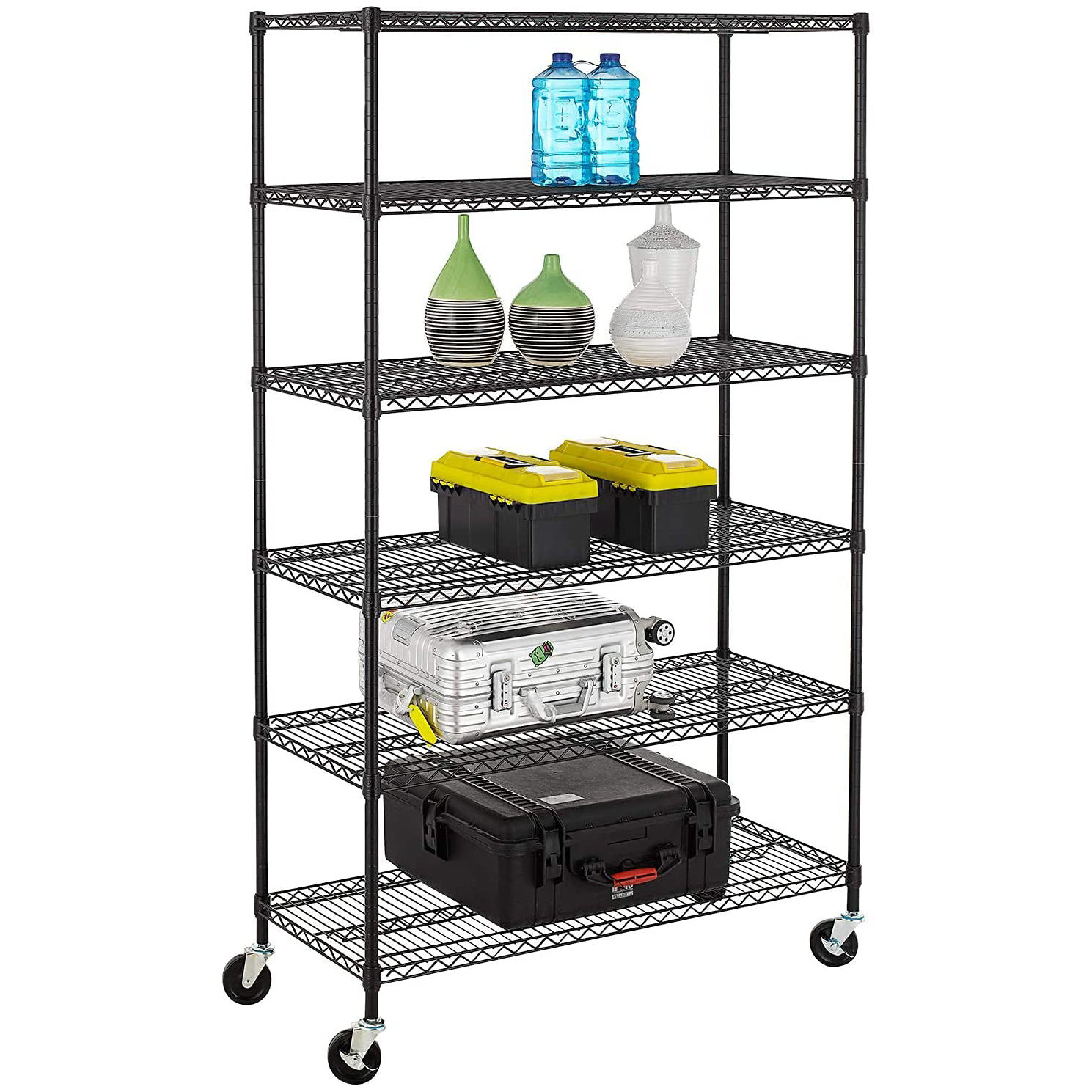 WFX Utility™ Wire Shelving Unit Metal Shelf With 6 Tier Casters ...