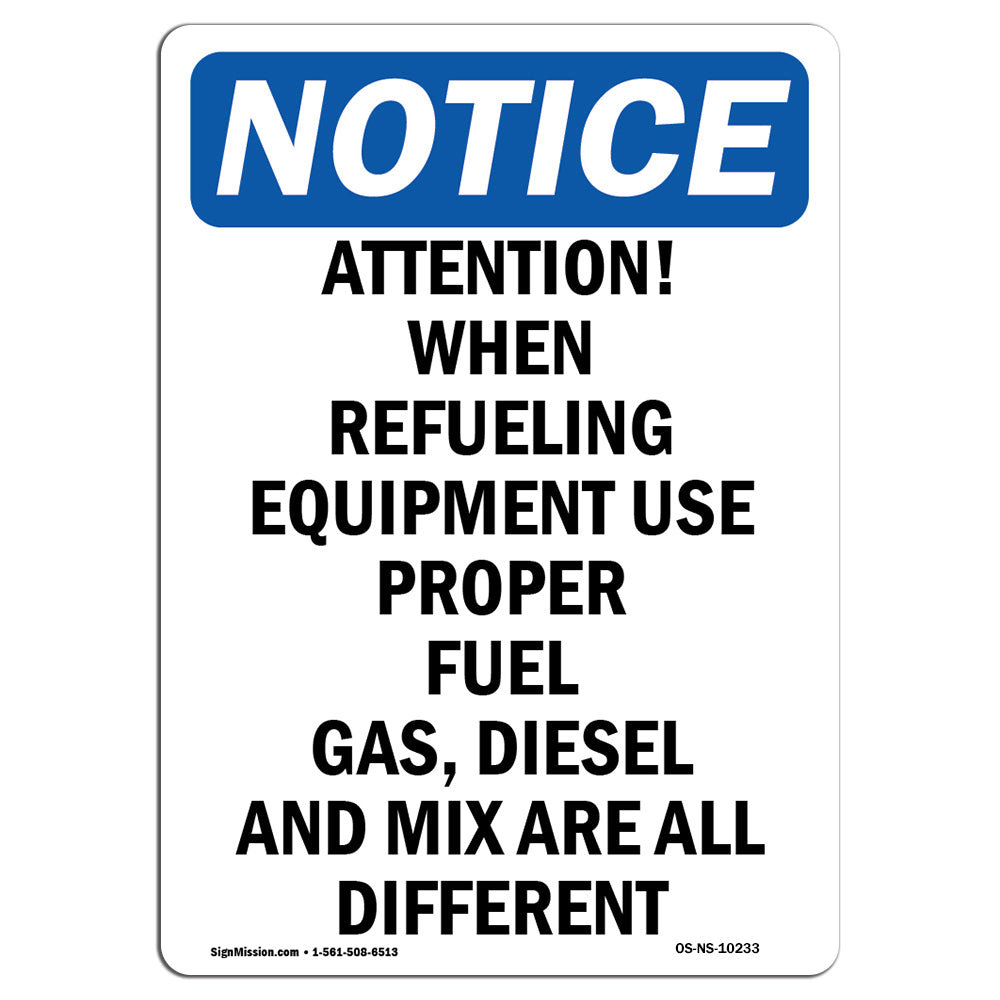 SignMission Attention! When Refueling Equipment Sign | Wayfair