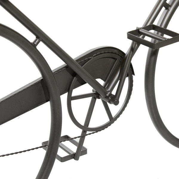 Williston Forge Brynne Black Metal 3 Drawers Bike Console Table with ...