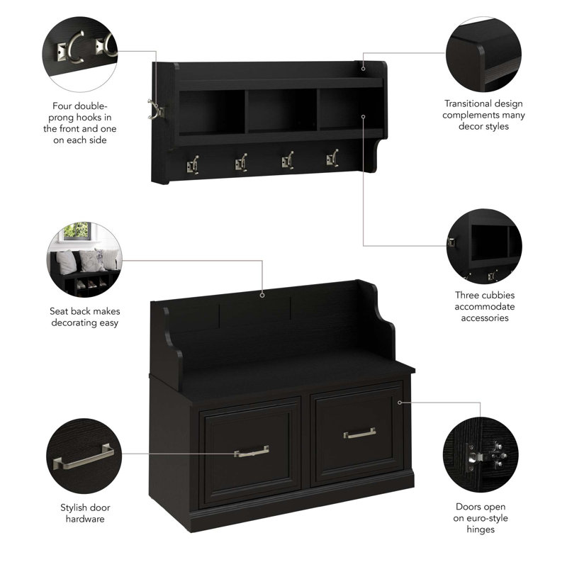 Laurel Foundry Modern Farmhouse Kierra Hall Tree with Shoe Storage ...