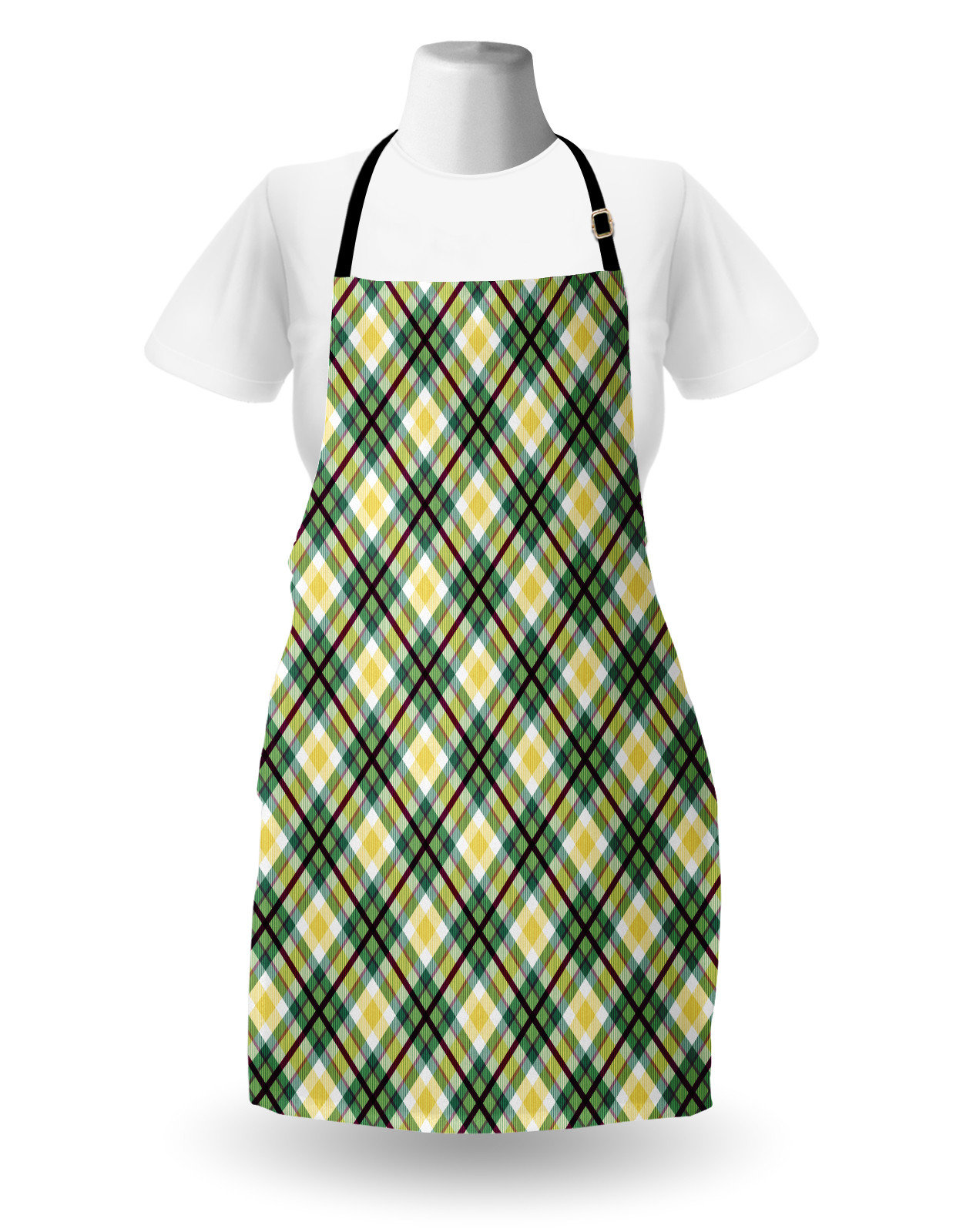 East Urban Home Tartan Apron Unisex Classic Squares and Stripes Adult ...