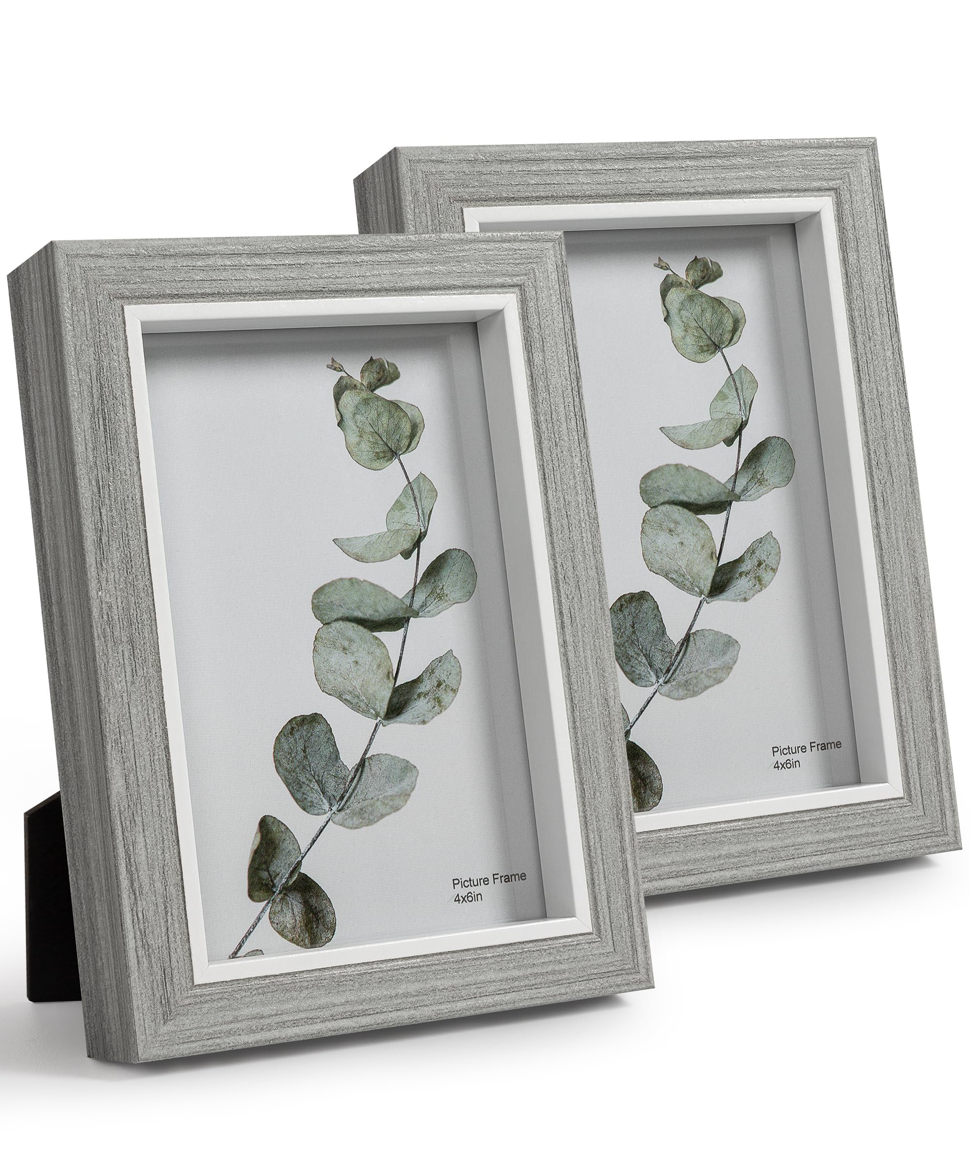 One Allium Way 4X6 Picture Frames Grey Wood Texture Photo Frame Wall ...