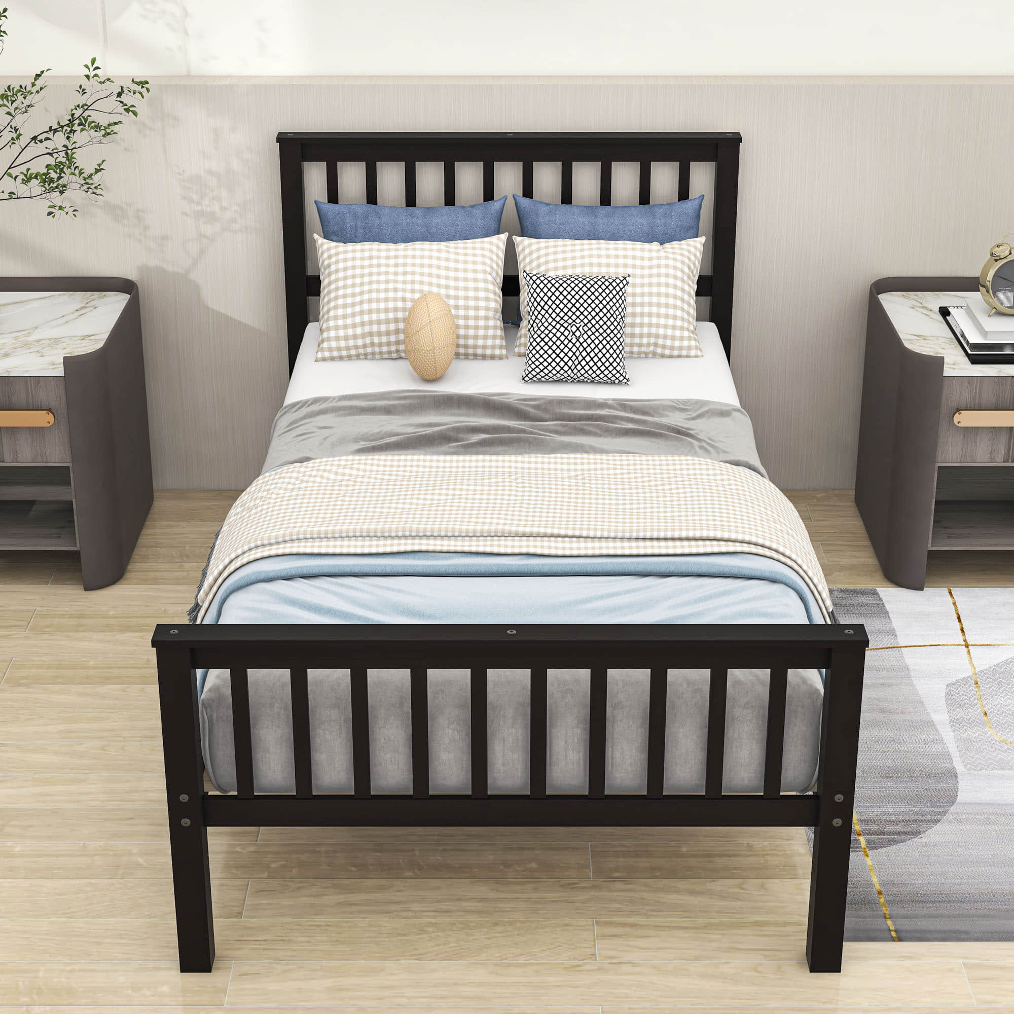 Red Barrel Studio® Twin Size Platform Bed with Headboard | Wayfair