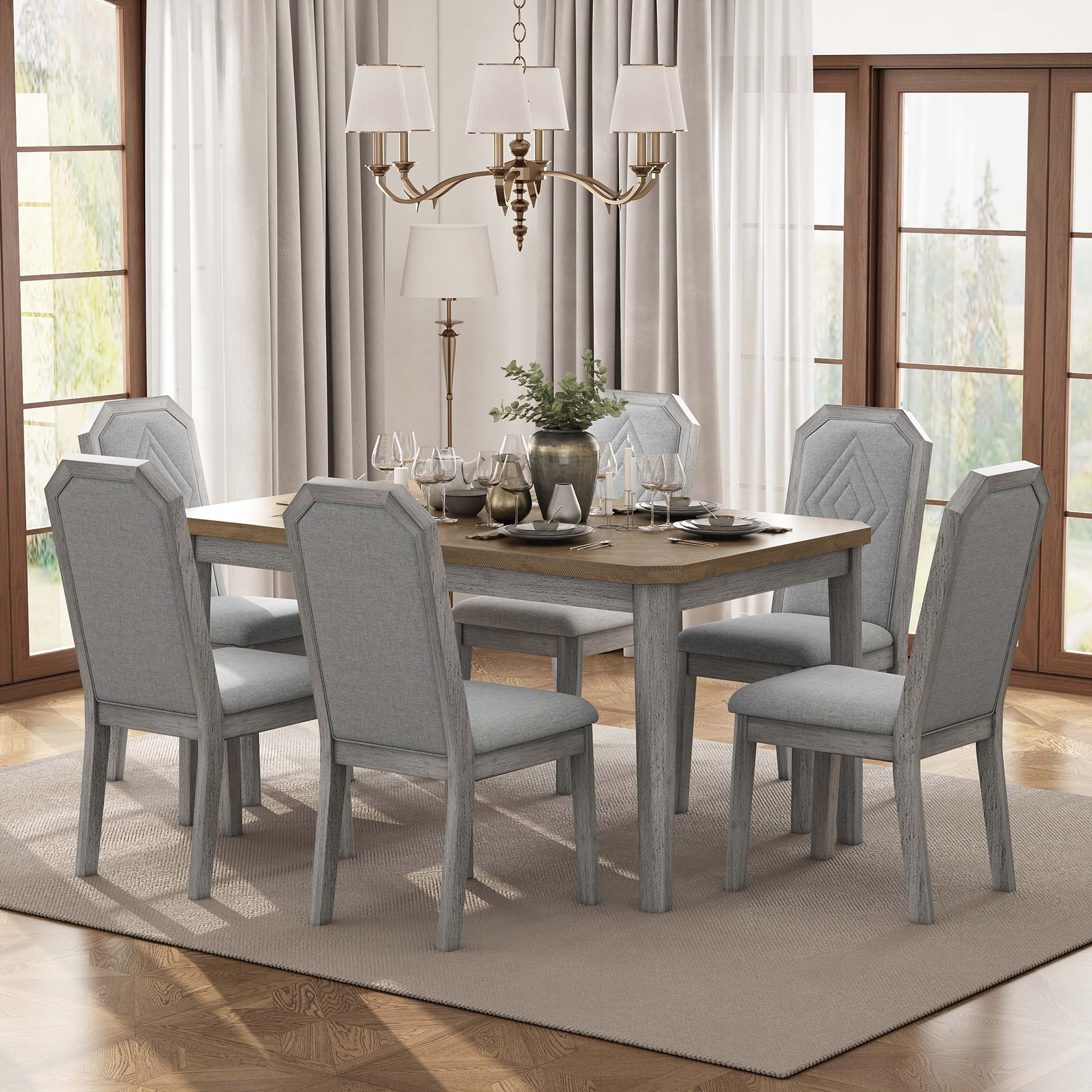Ophelia & Co. 7-Piece Farmhouse Dining Set Classic Rustic Table and 6 ...