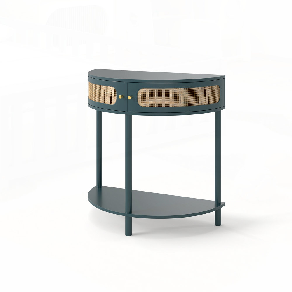 Ophelia & Co. Elegant Semicircle Entryway Console Table with Storage ...