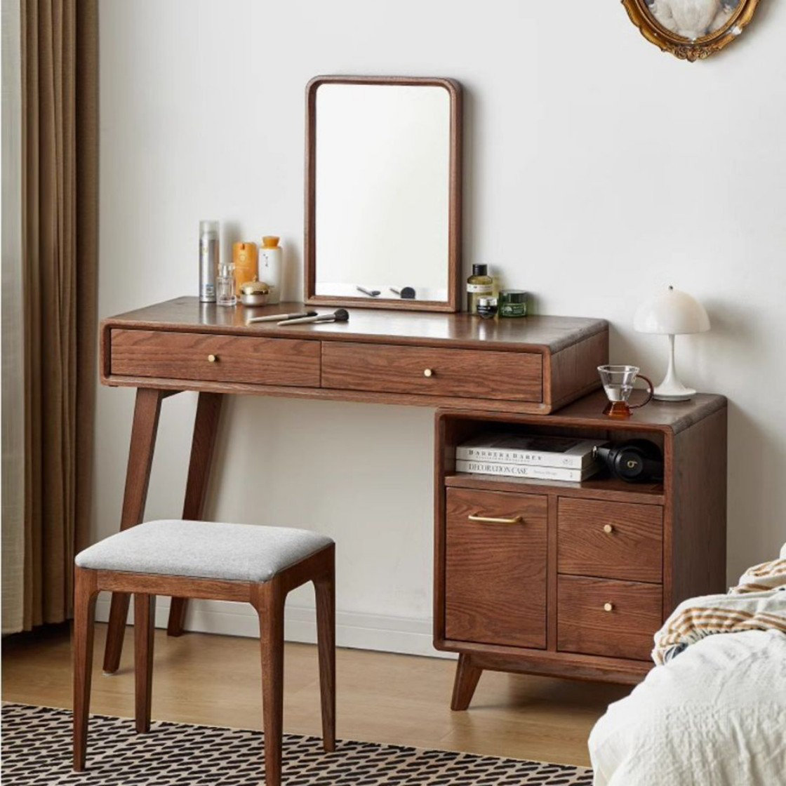 Corrigan Studio® Makeup Vanity with mirror,6 drawers,1 chair | Wayfair
