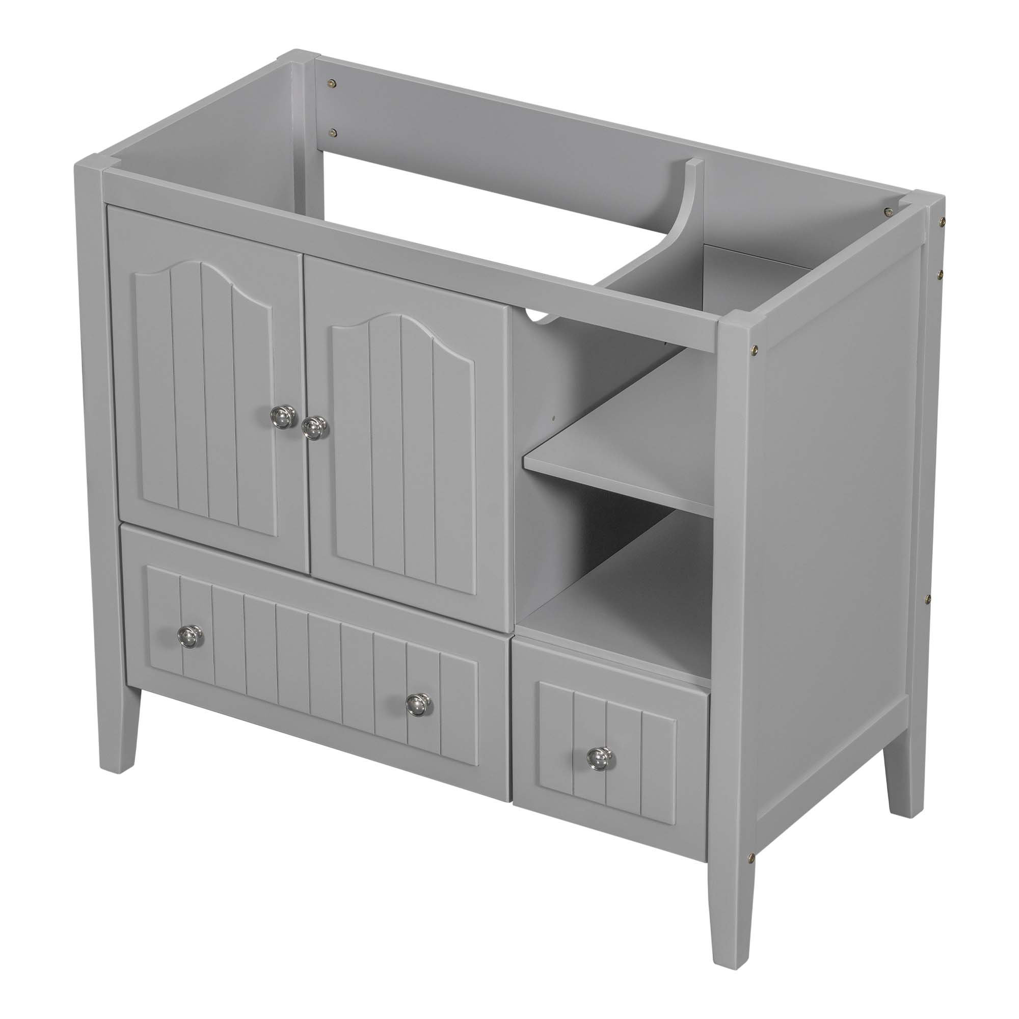 Galibens 36" Bathroom Vanity Base Only, Solid Wood Frame And MDF Boards ...