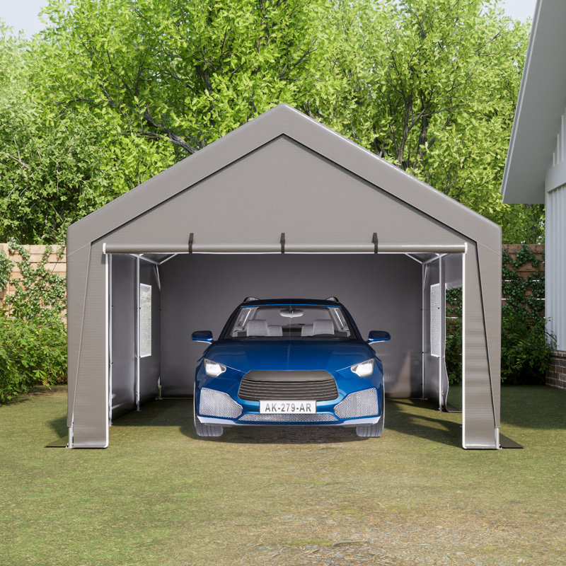 Thanaddo 13 Ft. W x 20 Ft. D Garage Heavy Duty Carport Portable Garage ...