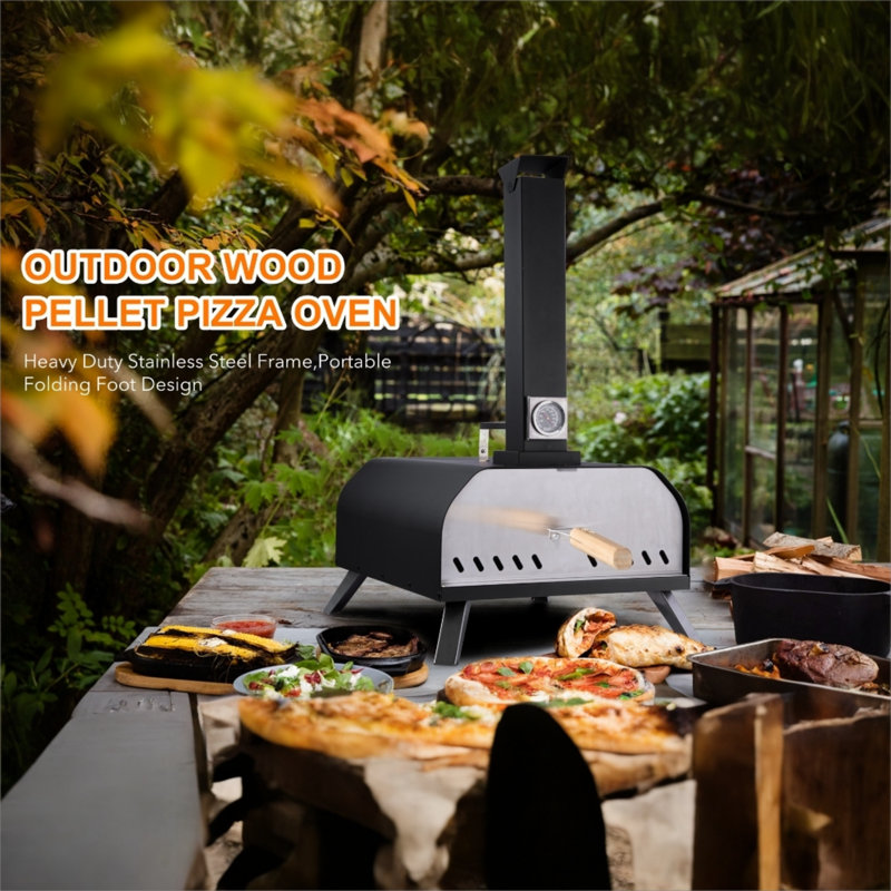 VIVZONE Freestanding Pizza Oven in Black | Wayfair