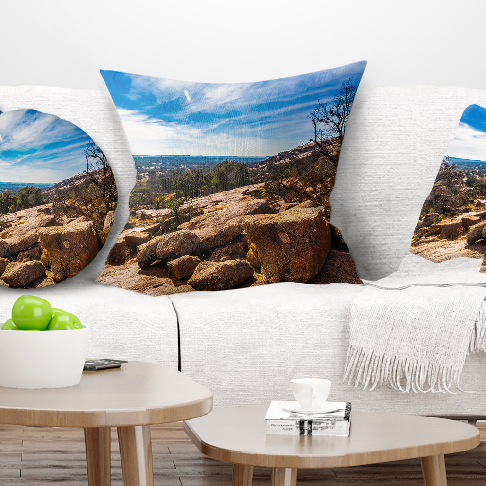 Design Art Printed Boulders of Legendary Enchanted Rock Pillow | Wayfair