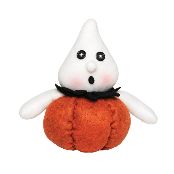 The Holiday Aisle® Ghost In Pumpkin Halloween Figurine | Wayfair