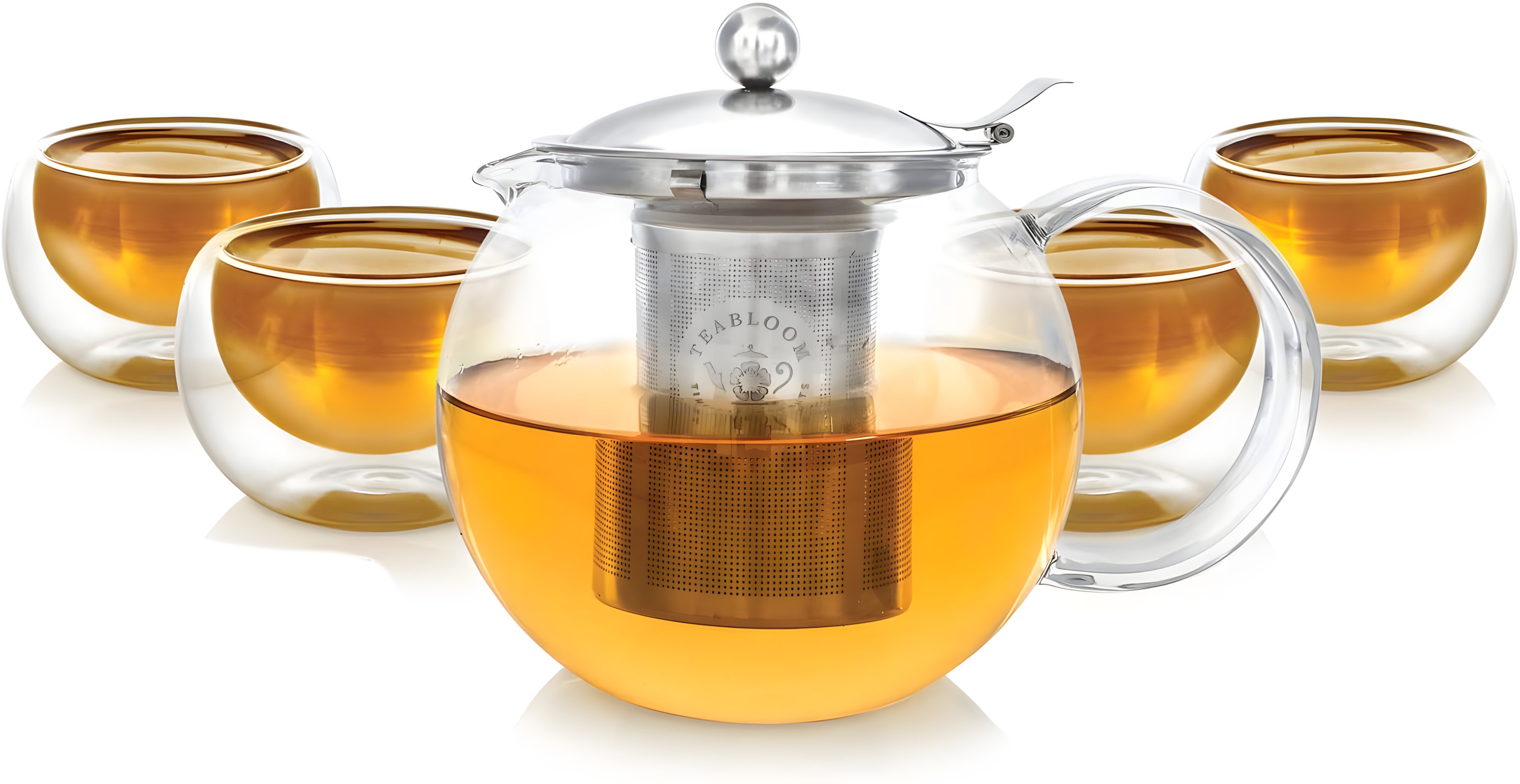Latitude Run® Borosilicate Glass Teapot With Removable Infuser And 4 ...