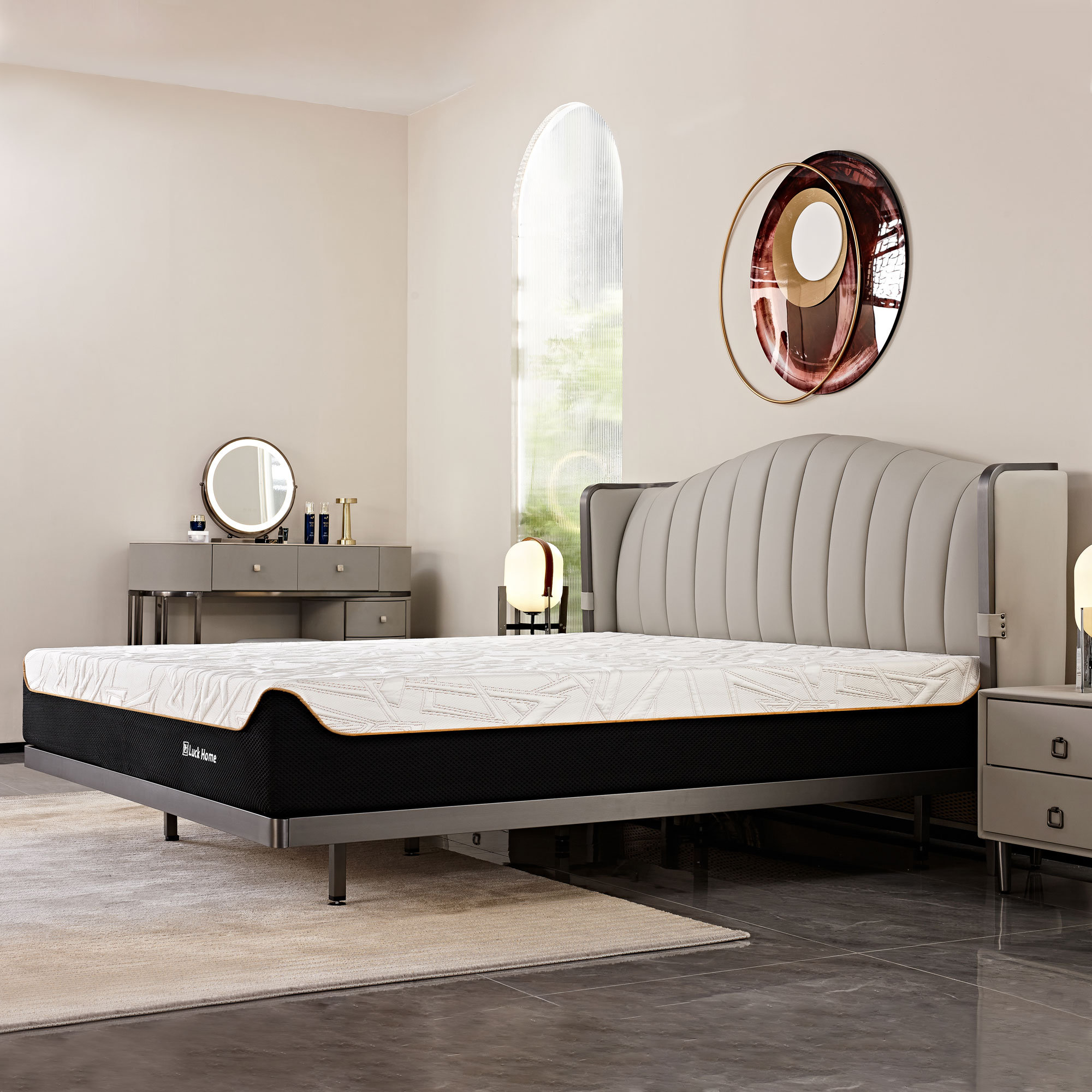 Luck Home 10-inch Ice Silk Cooling Gel Mattress (with Ventilated MDI ...