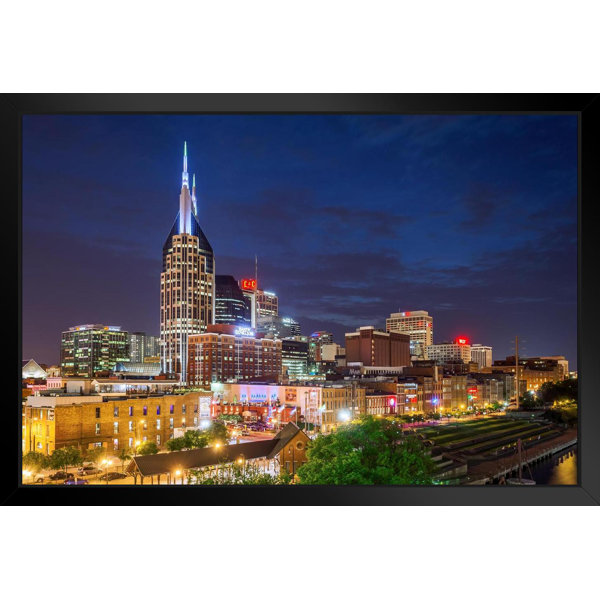 Latitude Run® " Illuminated Skyline Of Nashville Tennessee Photo Black ...