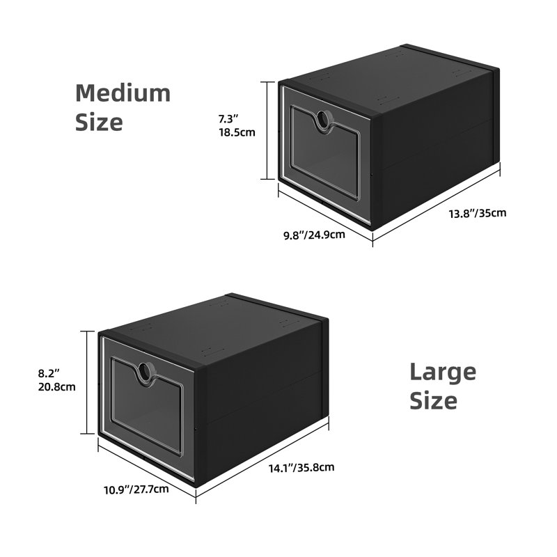 Rebrilliant Medium Size Shoe Storage Boxes(Set of 18) & Reviews | Wayfair