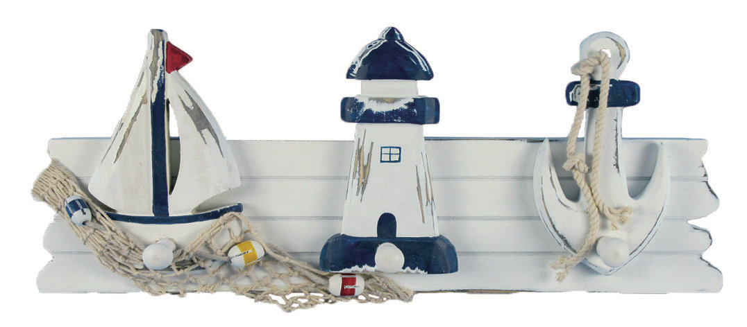 Longshore Tides Bruening Sailboat Lighthouse and Anchor Wall Mounted ...