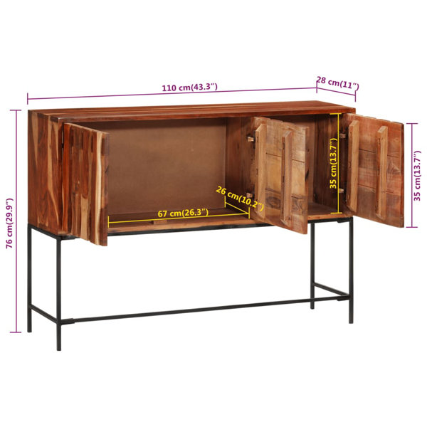Union Rustic Gunnora 110cm Wide Solid Wood Sideboard | Wayfair.co.uk