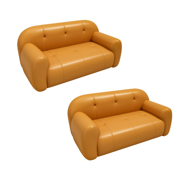 Orren Ellis Semhal 55.1'' Faux Leather Loveseat | Wayfair