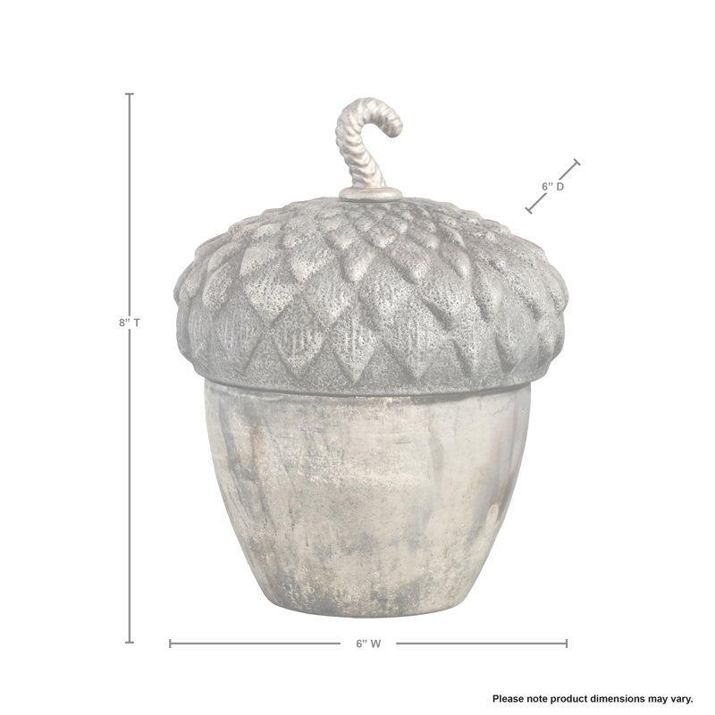 Rosalind Wheeler 8" Burnt Champagne Acorn Pot With Lid | Wayfair