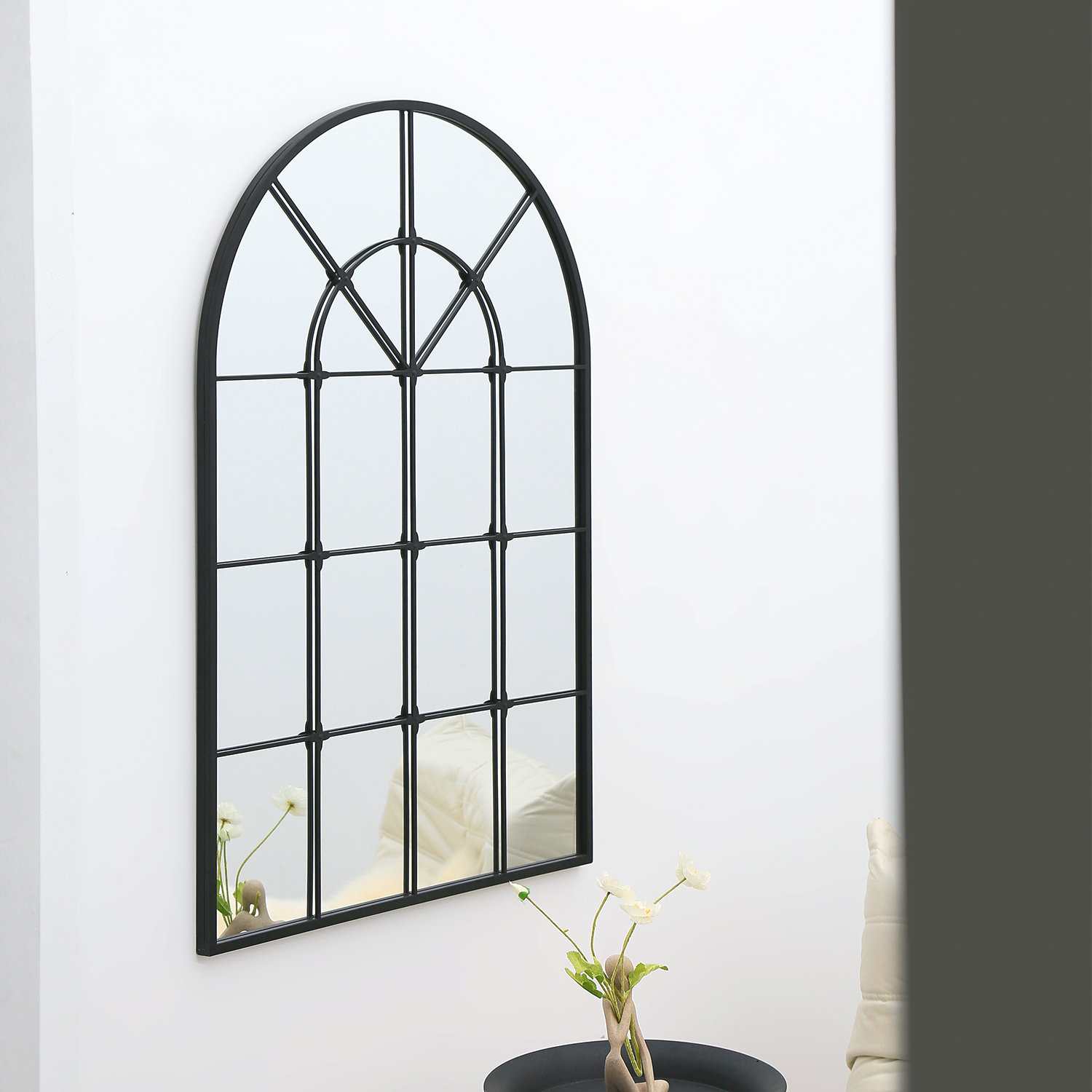 Williston Forge Jakanye Metal Arch Window Pane Wall Mirror - Wayfair Canada
