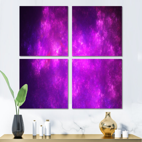 Orren Ellis Purple Starry Fractal Sky - Abstract Canvas Wall Art Print ...