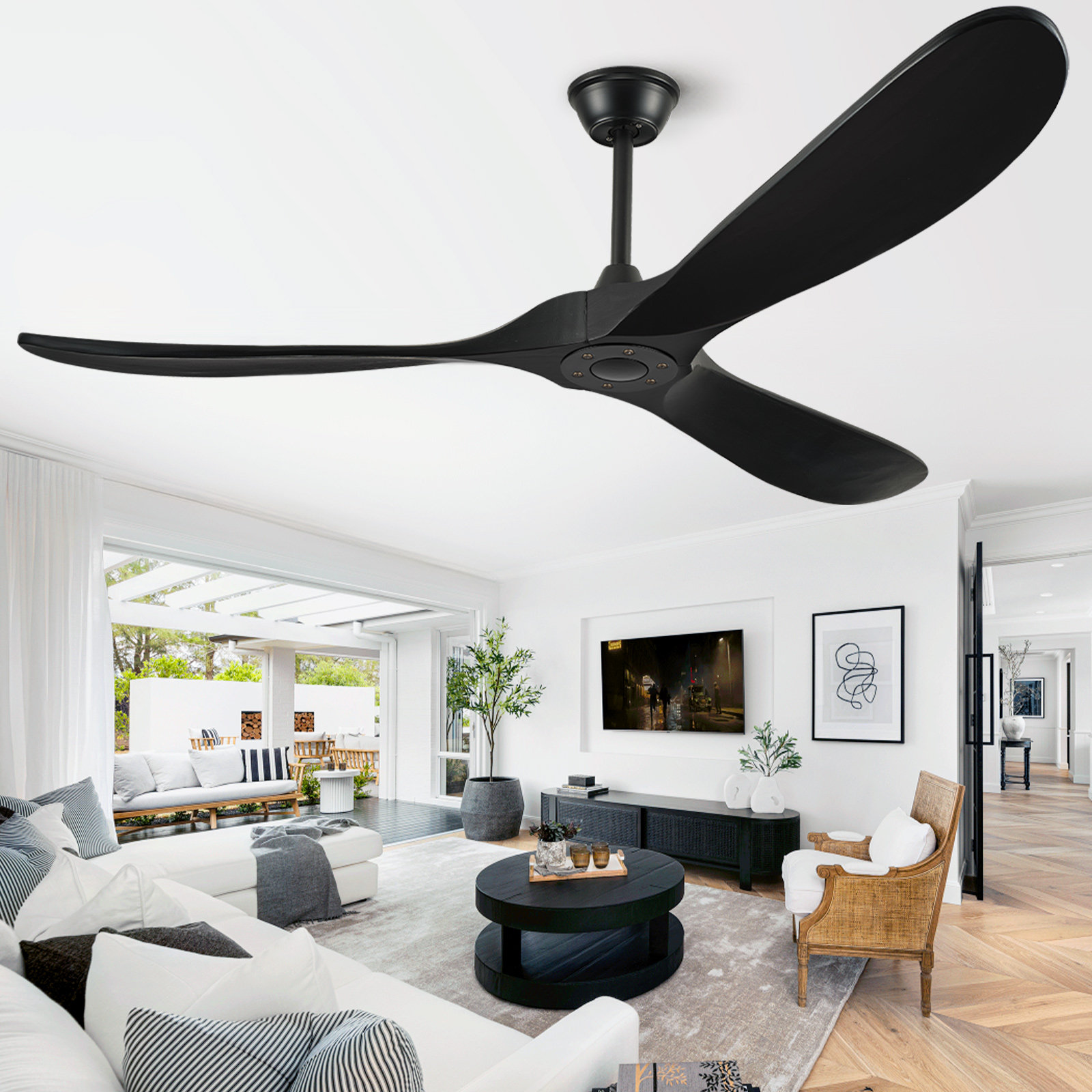 Ivy Bronx Ceiling Fan Without Light, Ceiling Fan No Light With Remote ...