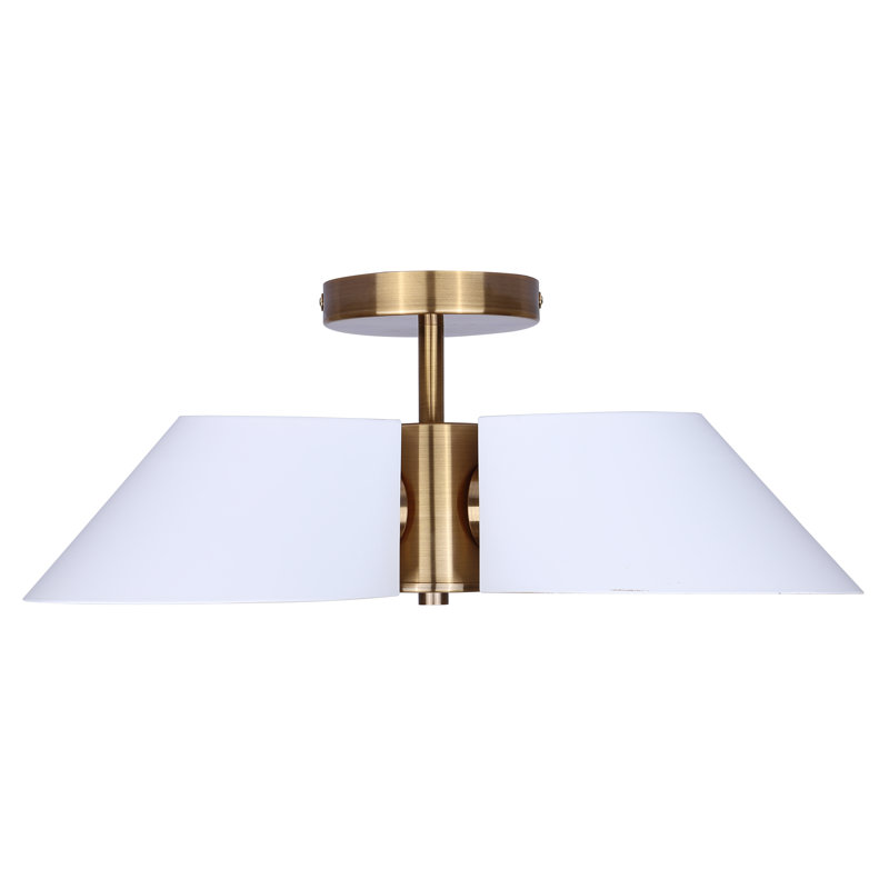 Mercer41 DAXTON 20 In. 3-Light 60-Watt Contemporary Matte White Semi ...