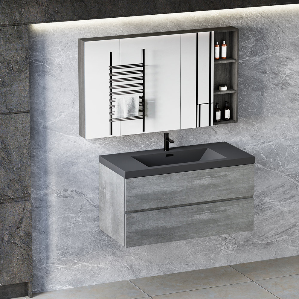 Wondrous Iconic 42" Floating Bathroom Vanity With Sink, Modern Wall ...