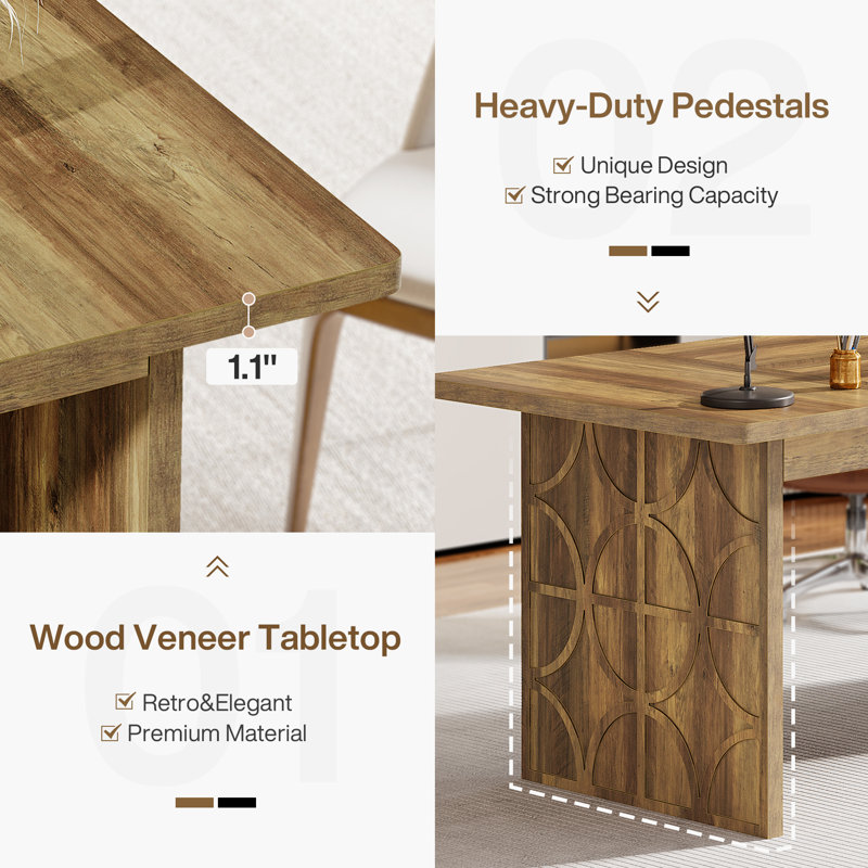 Millwood Pines 70.87 Inches Large Executive Desk | Wayfair