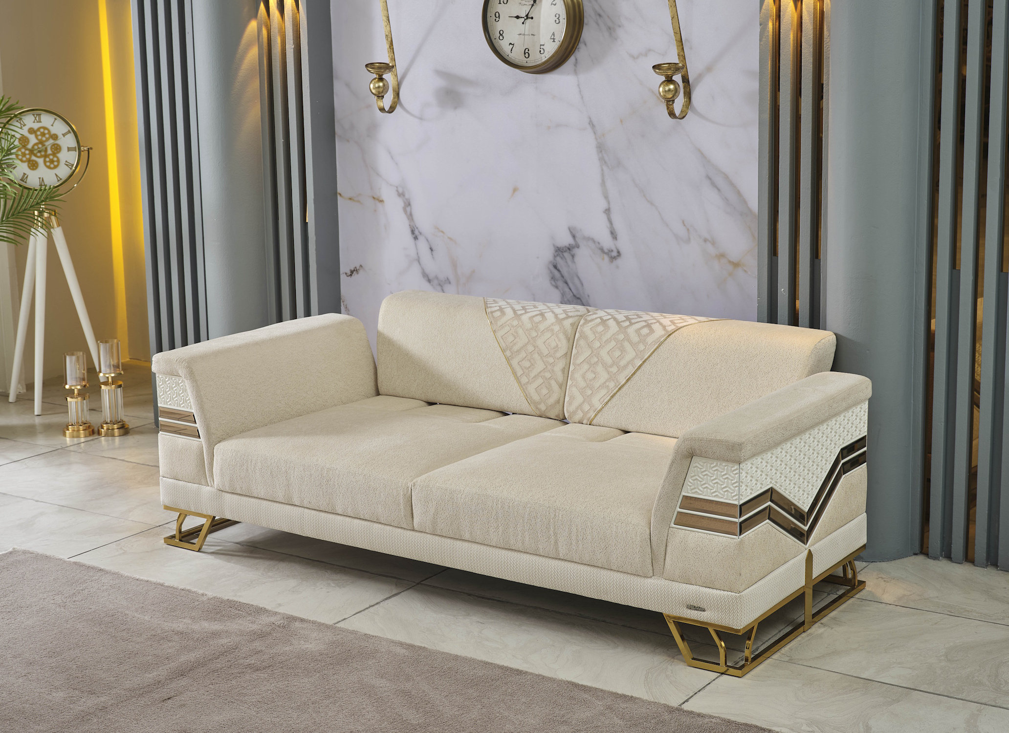Everly Quinn Zen Modern Textured Fabric Sofa | Wayfair