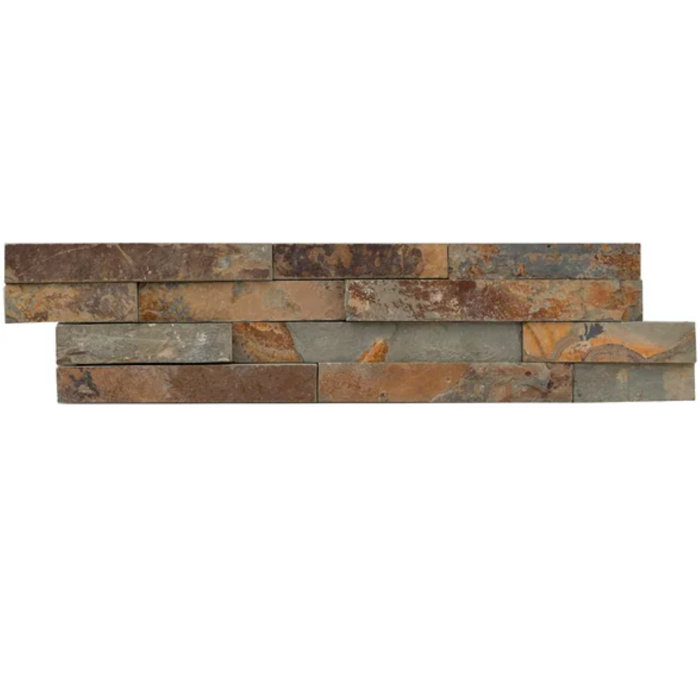 e-Joy 24" X 6" Stacked Natural Stone Ledger Panel Wall Tile, Diy Slate ...
