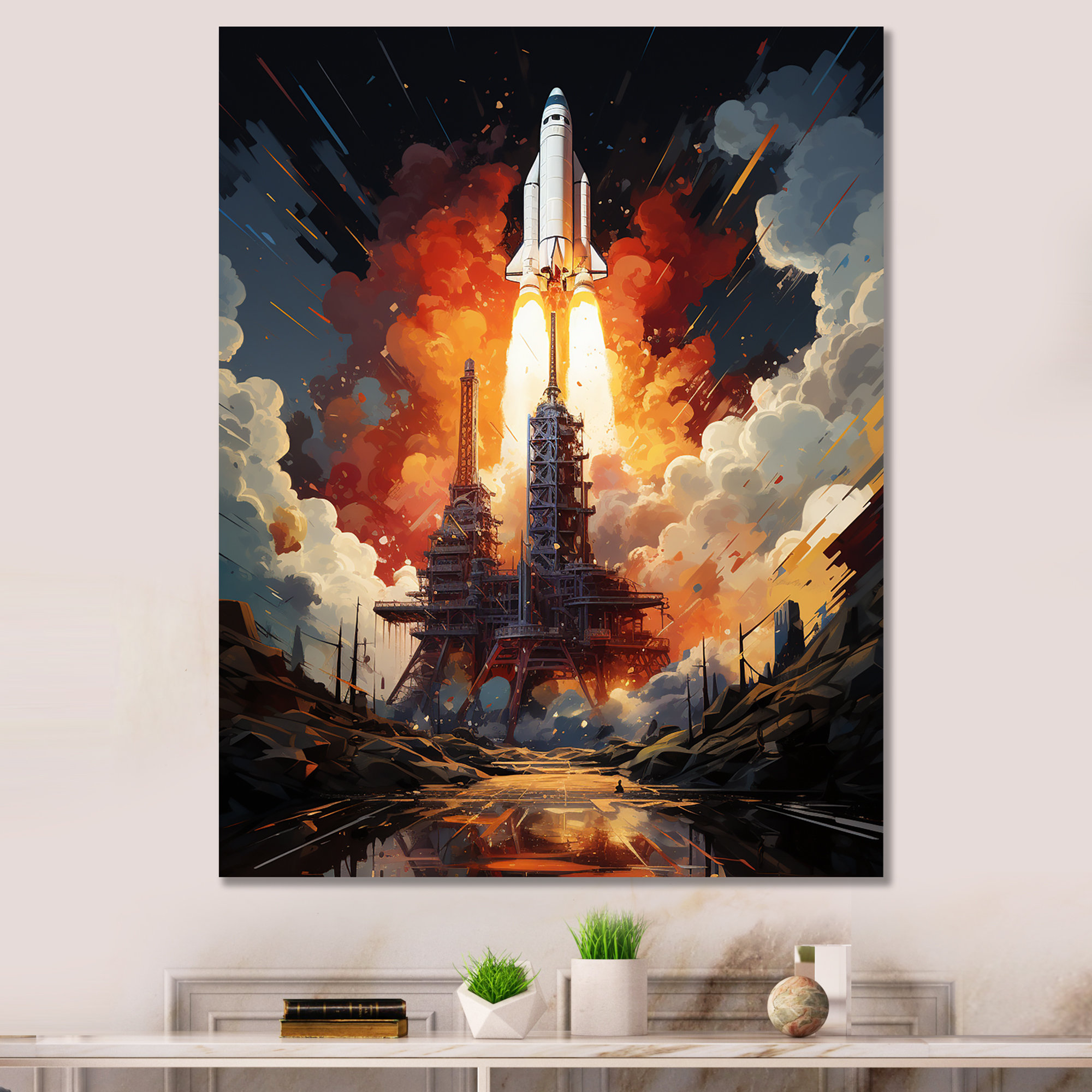 17 Stories Rocketship Cosmic Ascent I - Rocketship Wall Art Prints ...