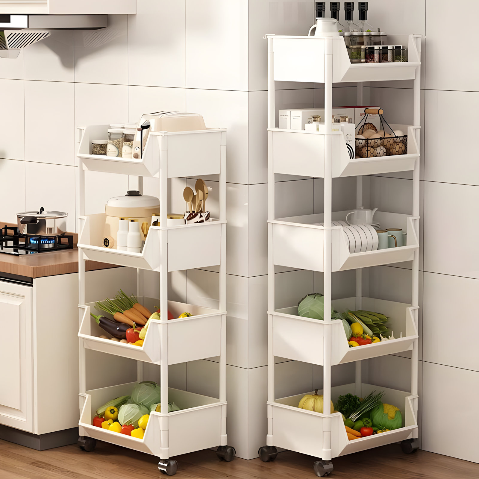 Xiangong Kitchen Trolley Storage Rack: Multi-Layer Organizer Cart With ...