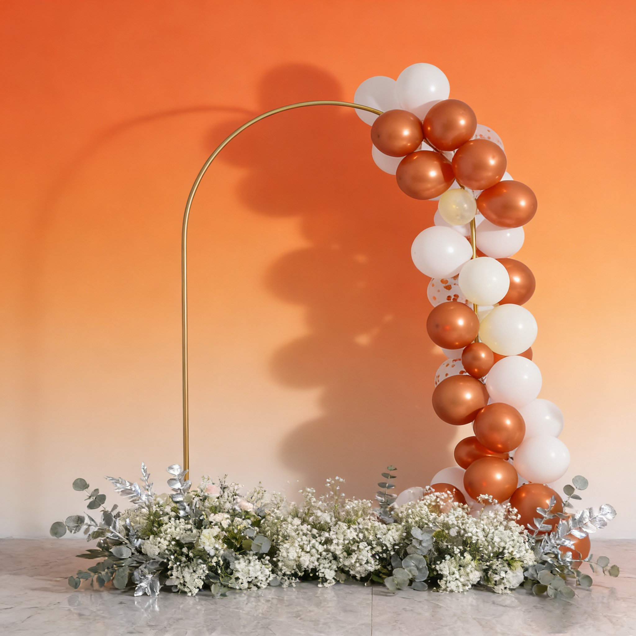 One Carter Corner Store 6.6 FT Gold Metal Wedding Arch & Balloon ...