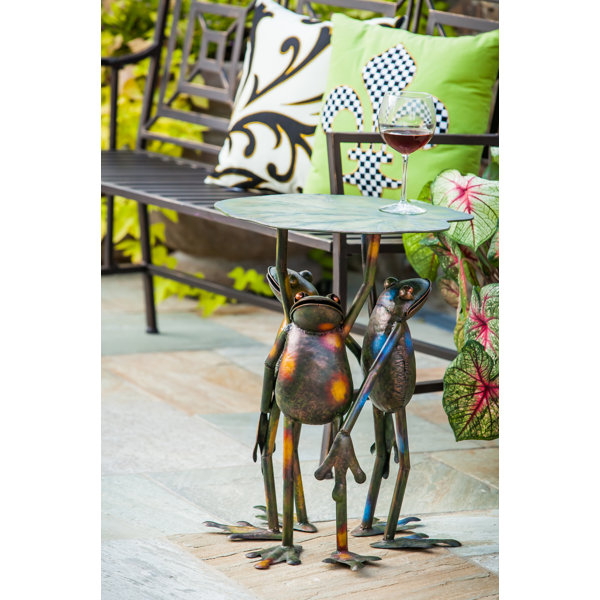 Trinx Geiger Three Frogs Metal Outdoor Side Table & Reviews | Wayfair