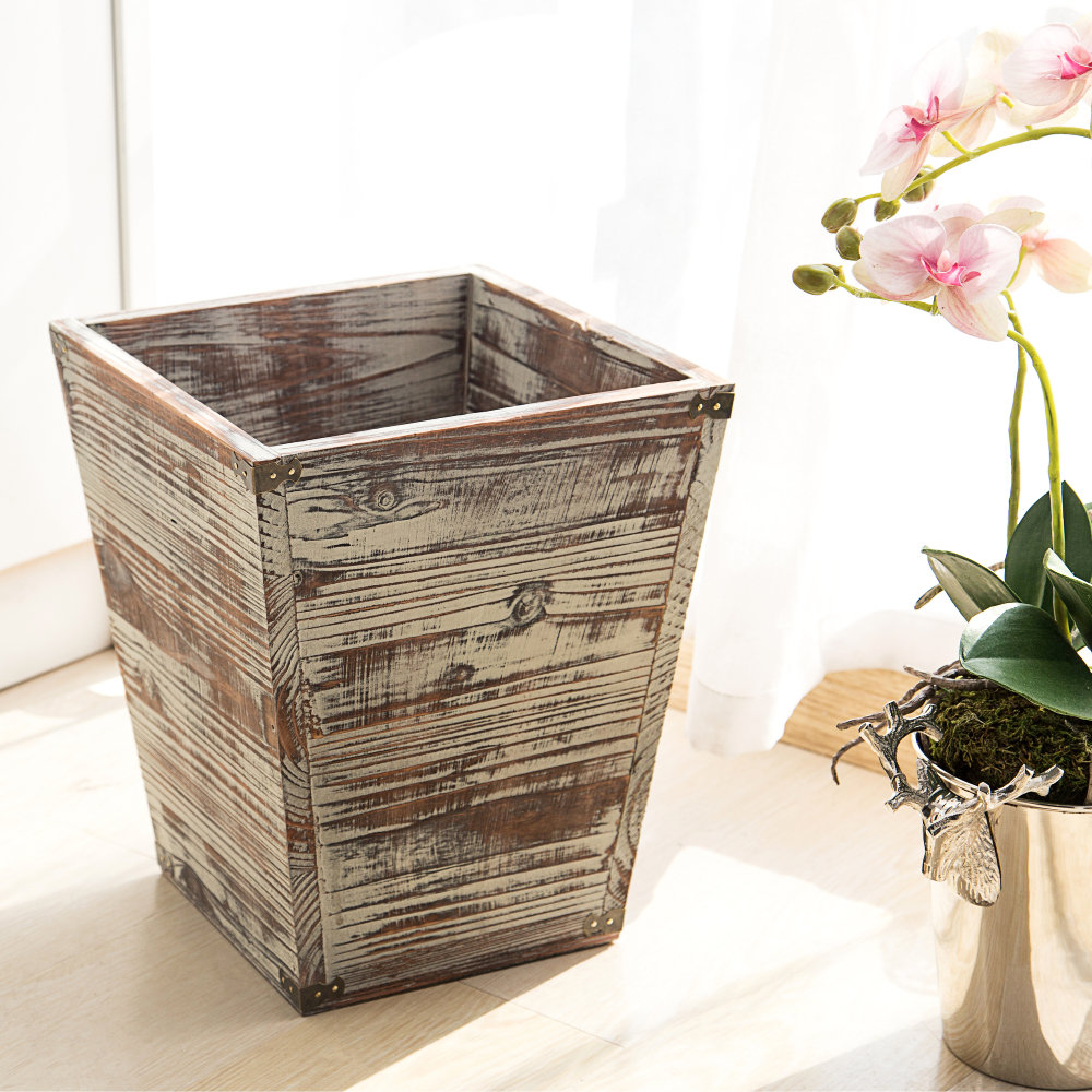 Gracie Oaks Solid Wood Storage Basket Bin - Wayfair Canada