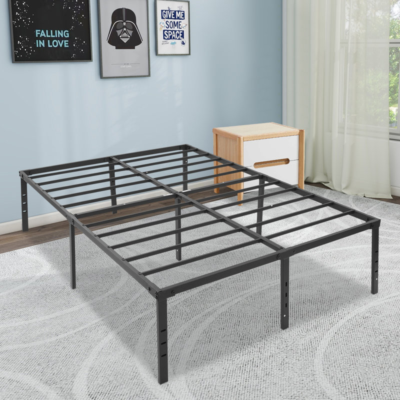 Ebern Designs Modern Rectangular Bed Frame For Bedrooms Black | Wayfair
