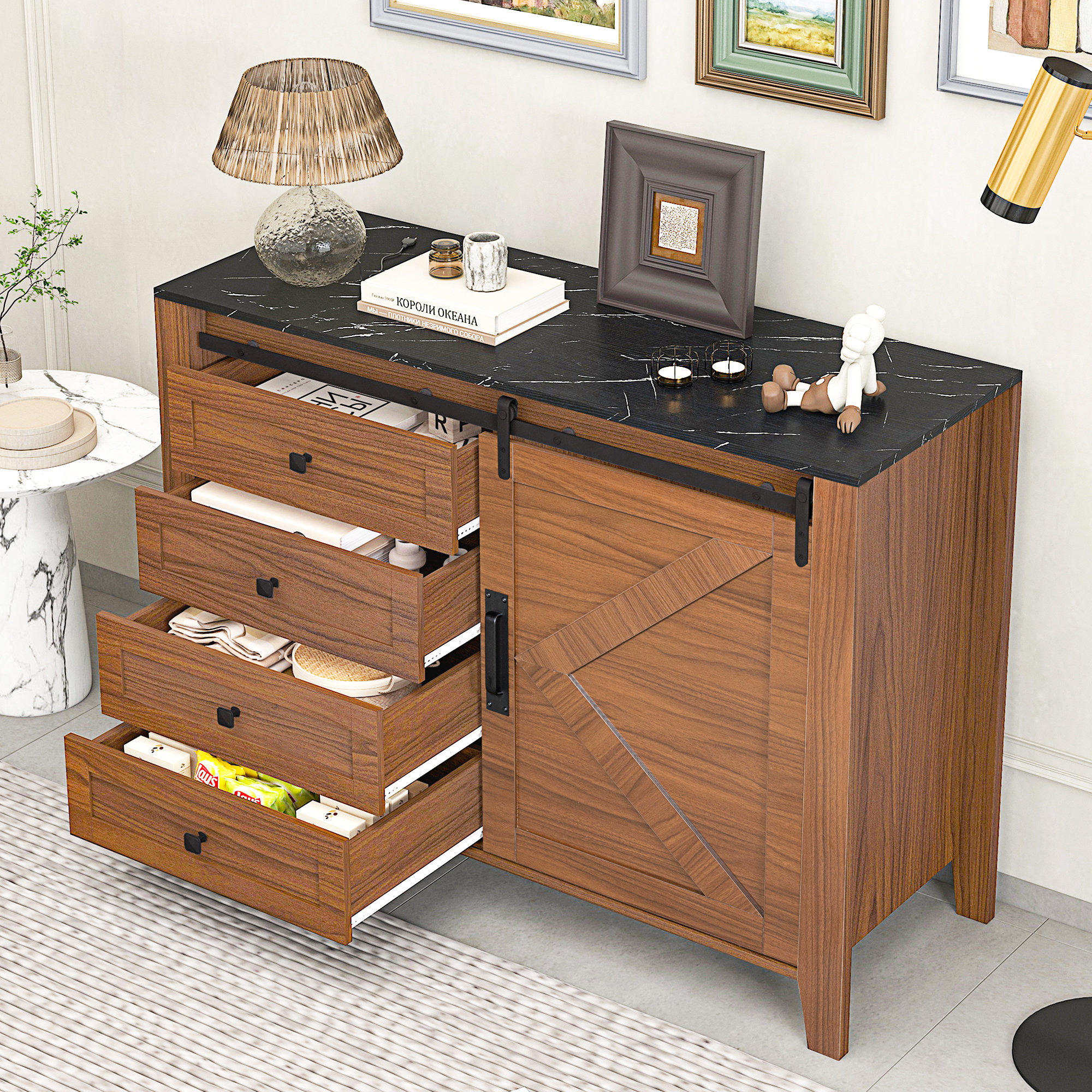 Ebern Designs Drawer Dresser Cabinet | Wayfair