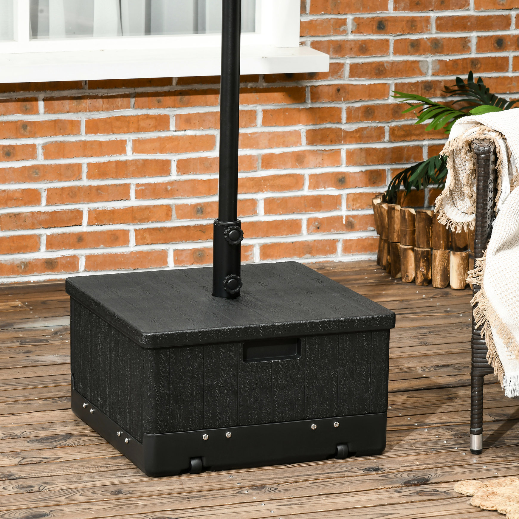 Latitude Run® Outdoor 31 Umbrella Base, 175lbs Capacity, Black, With ...