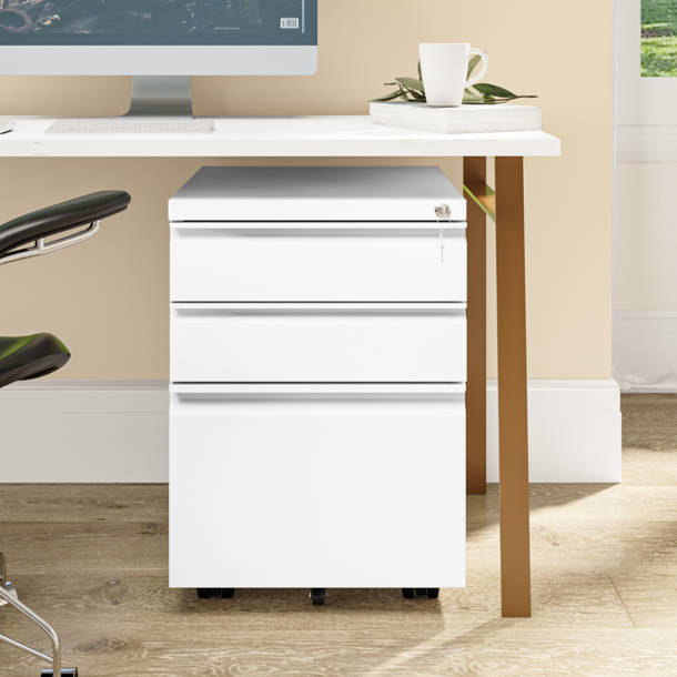 Inbox Zero Lewan 15.5'' Wide 3 -Drawer Mobile Steel File Cabinet | Wayfair