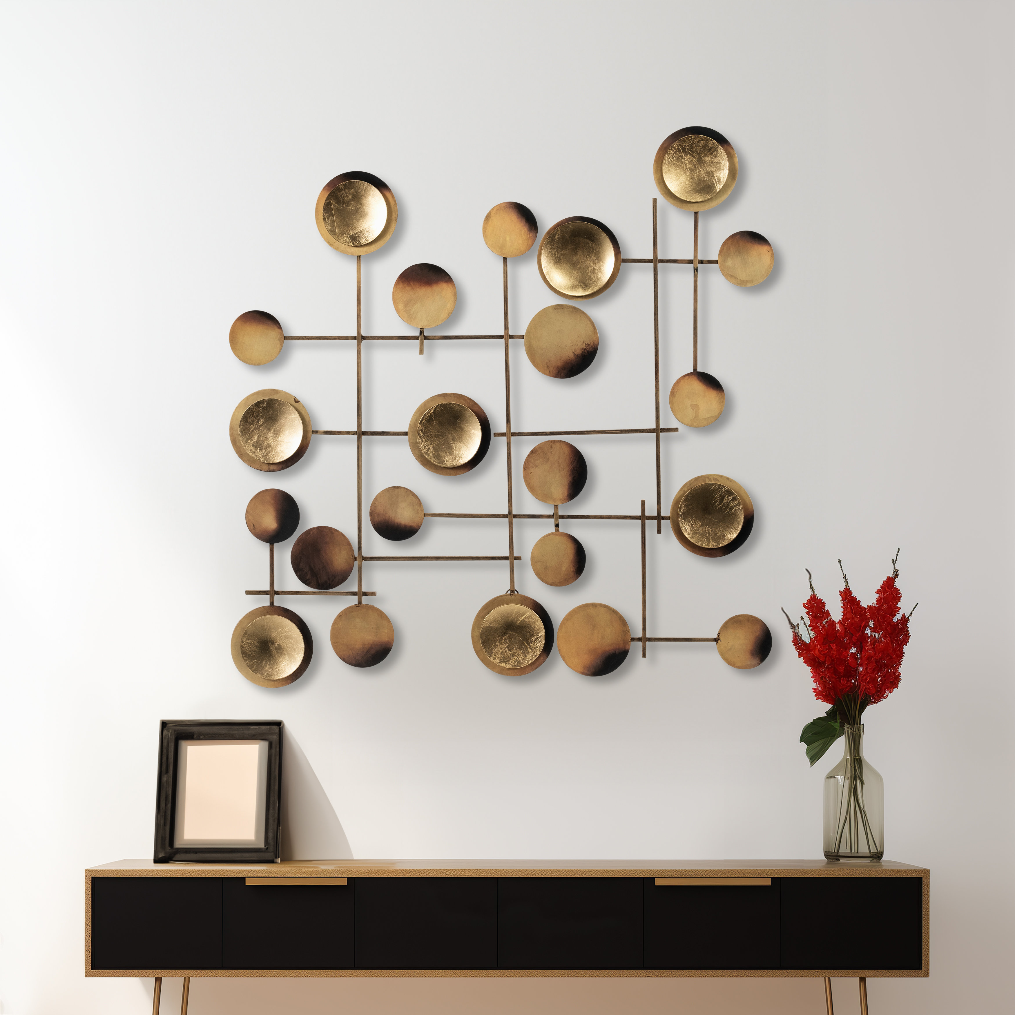 Everly Quinn Metal, 29" Circles Metal Wall Decor Gold - Wayfair Canada