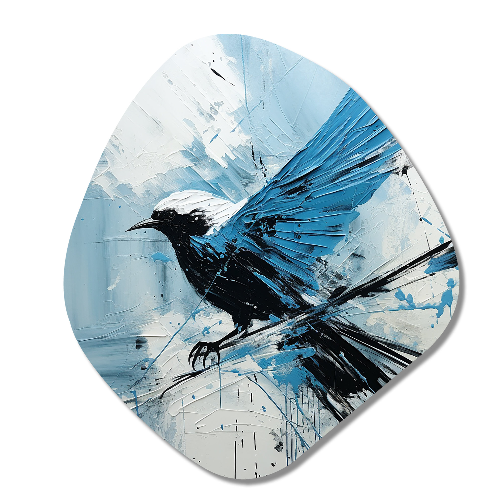Lark Manor™ Blue Bird In Mix Of Colors - Bird Nebula Shape Asymmetric ...